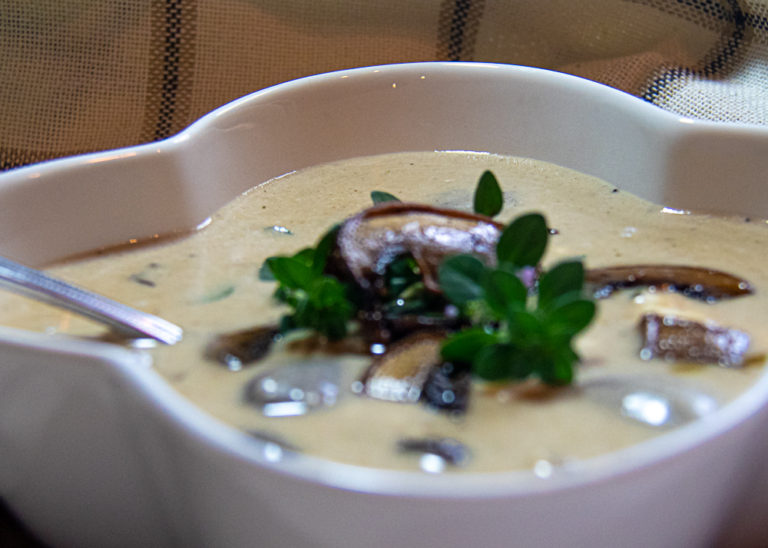 Creamy Mushroom and Brie Soup - A Pinch of Salt Lake