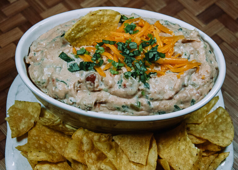 Cheesy Hot Bean Dip - A Pinch of Salt Lake