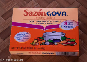 Peruvian Sazon Rice - A Pinch of Salt Lake